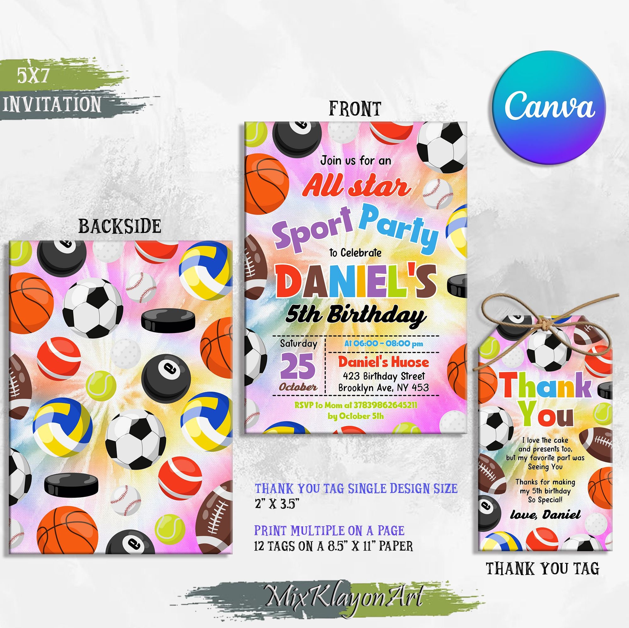Sports Invitation, All Star Sport Invitation, Sport Party, Sports ...