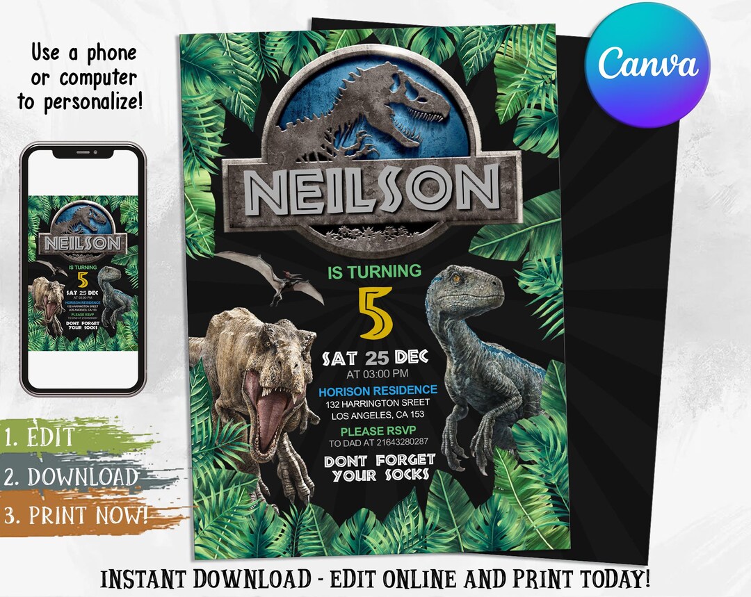 Editable Birthday Party Invitation, Digital Invitation, Editable With ...