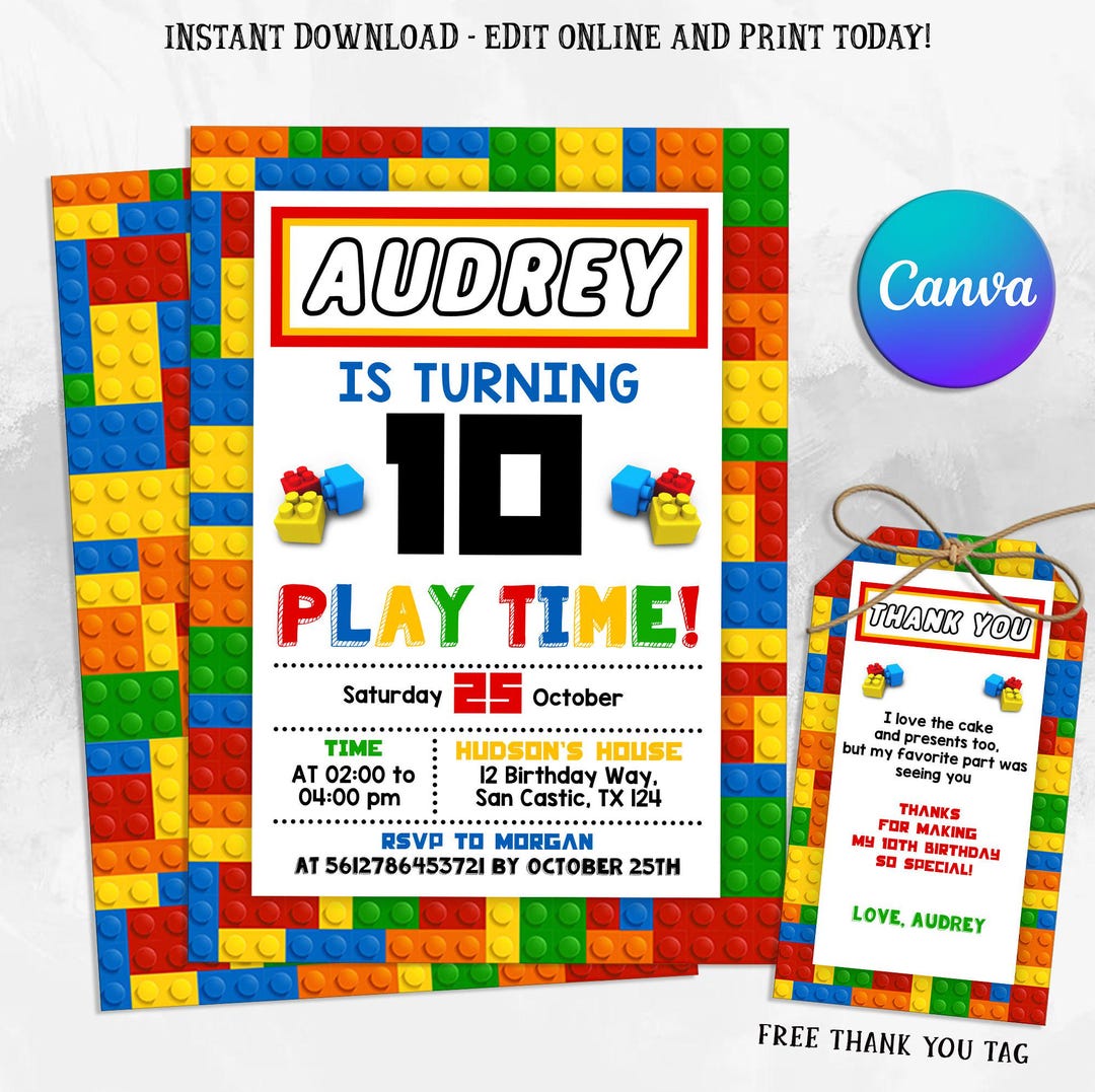 Editable Birthday Party Invitation, Digital Invitation, Birthday Invite ...