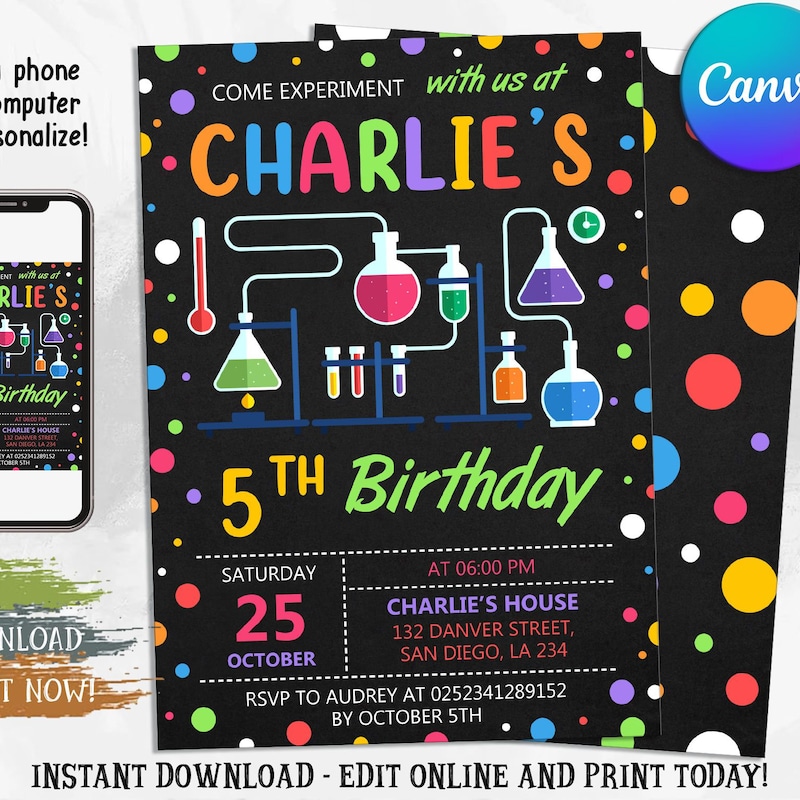 Science Invitation - Etsy