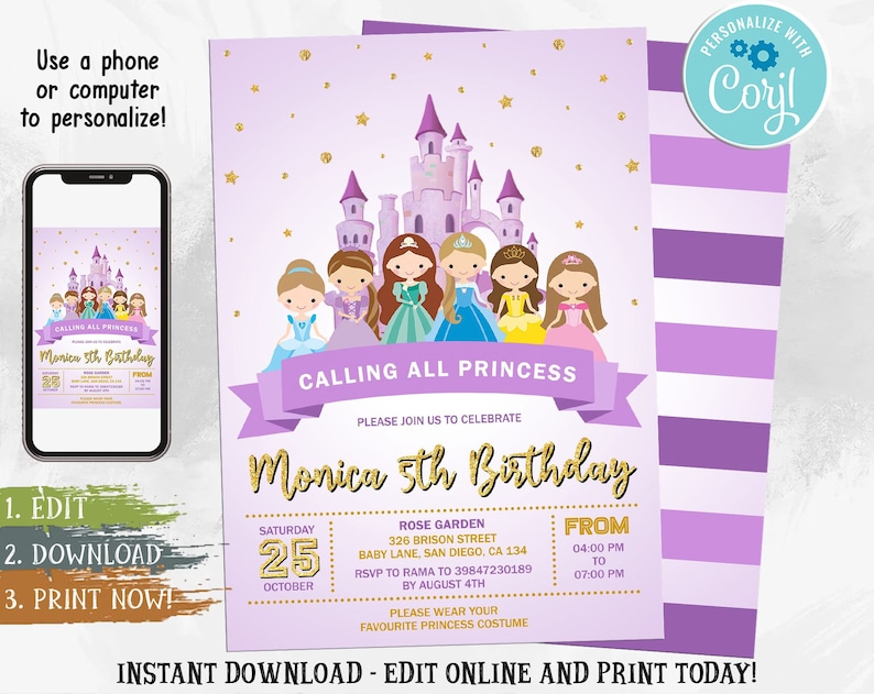 Editable Birthday Party Invitation Digital Invitation - Etsy