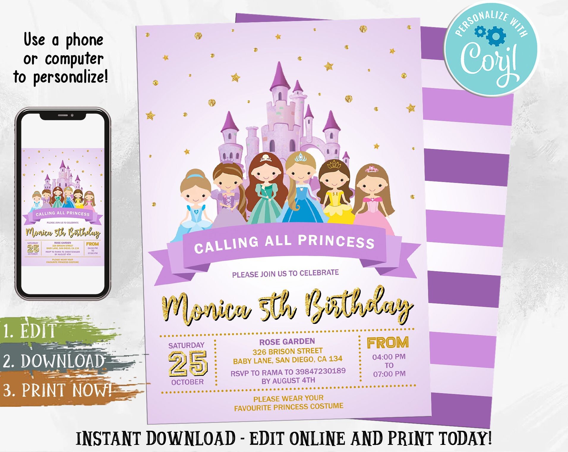 Editable Birthday Party Invitation Digital Invitation - Etsy