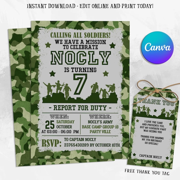 Army Theme Party - Etsy