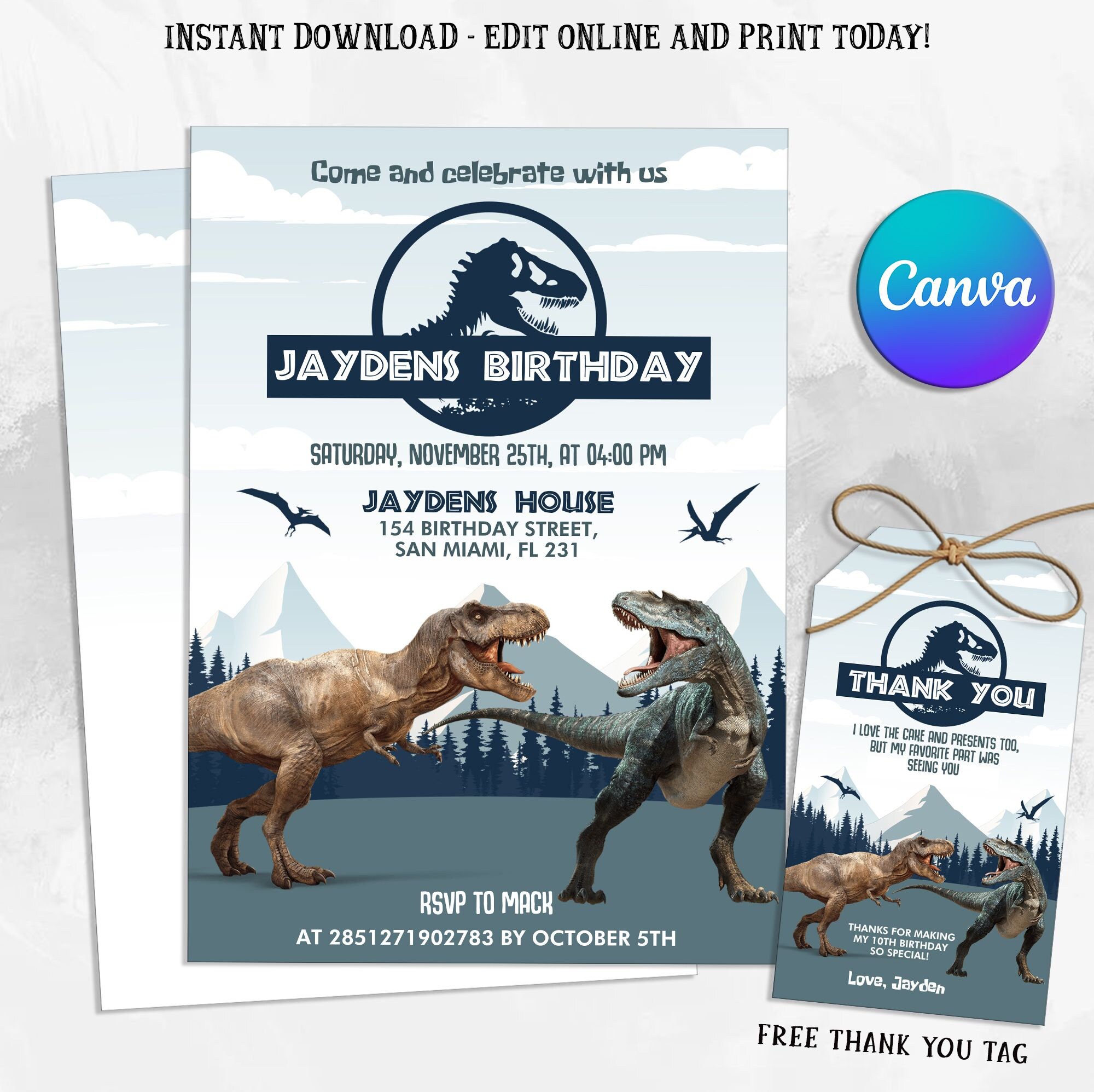 Dinosaur Birthday Party Invitations Interactive