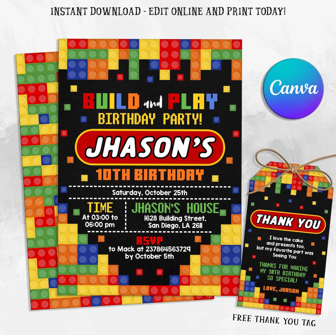 Editable Birthday Party Invitation, Digital Invitation, Birthday Invite ...