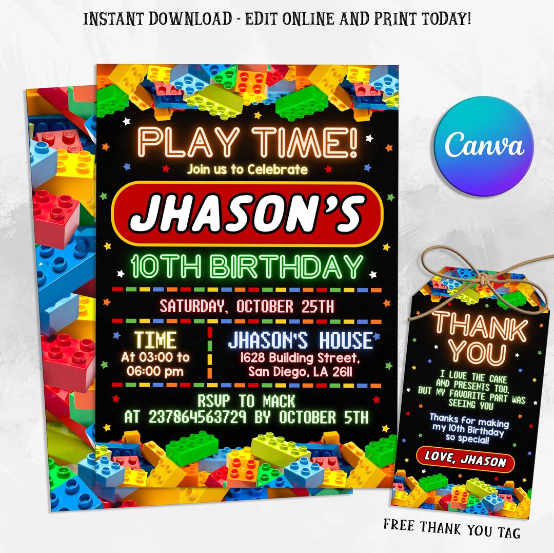 Editable Birthday Party Invitation, Digital Invitation, Birthday Invite ...