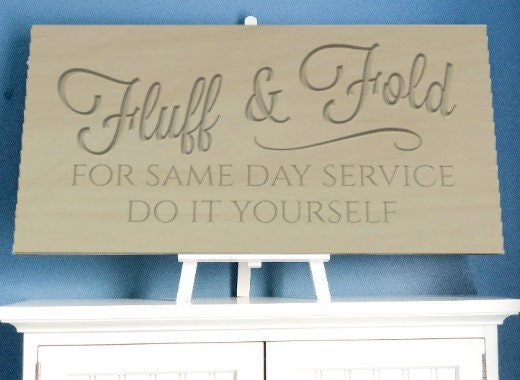 Carved Wood Sign Fluff & Fold - Etsy