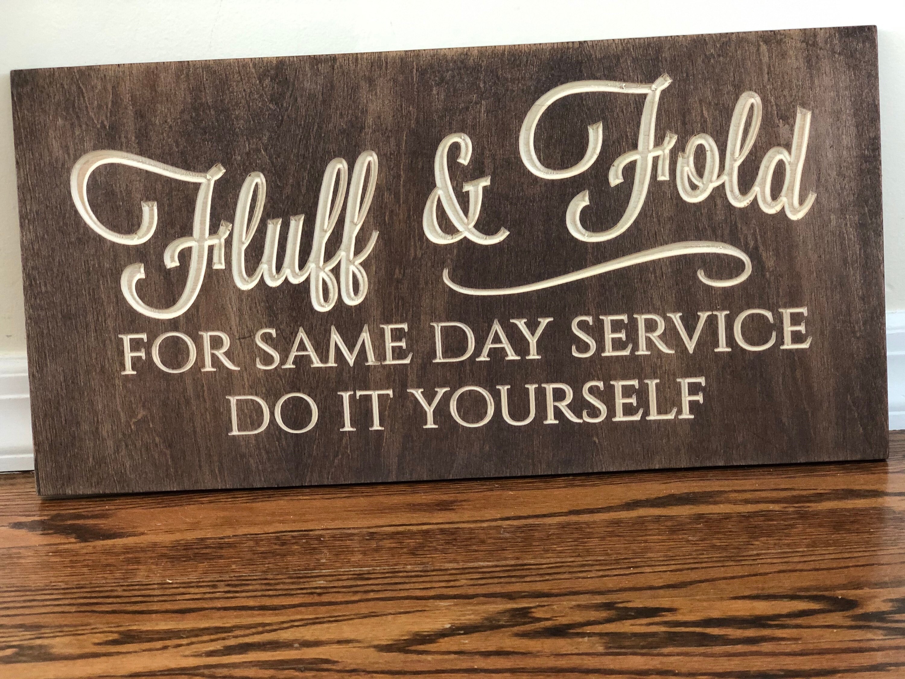 Carved Wood Sign Fluff & Fold - Etsy