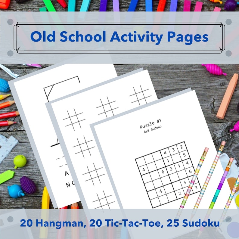 Kids Old School Games Printables: Pages for Kids/instant - Etsy