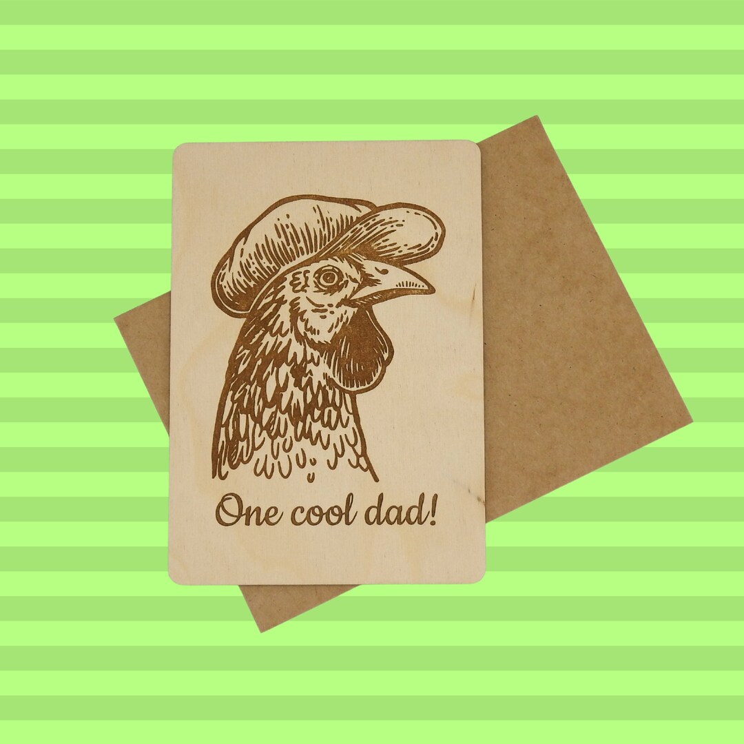 Personalized Rooster One Cool Dad Card, Dad Birthday Card, Dad ...