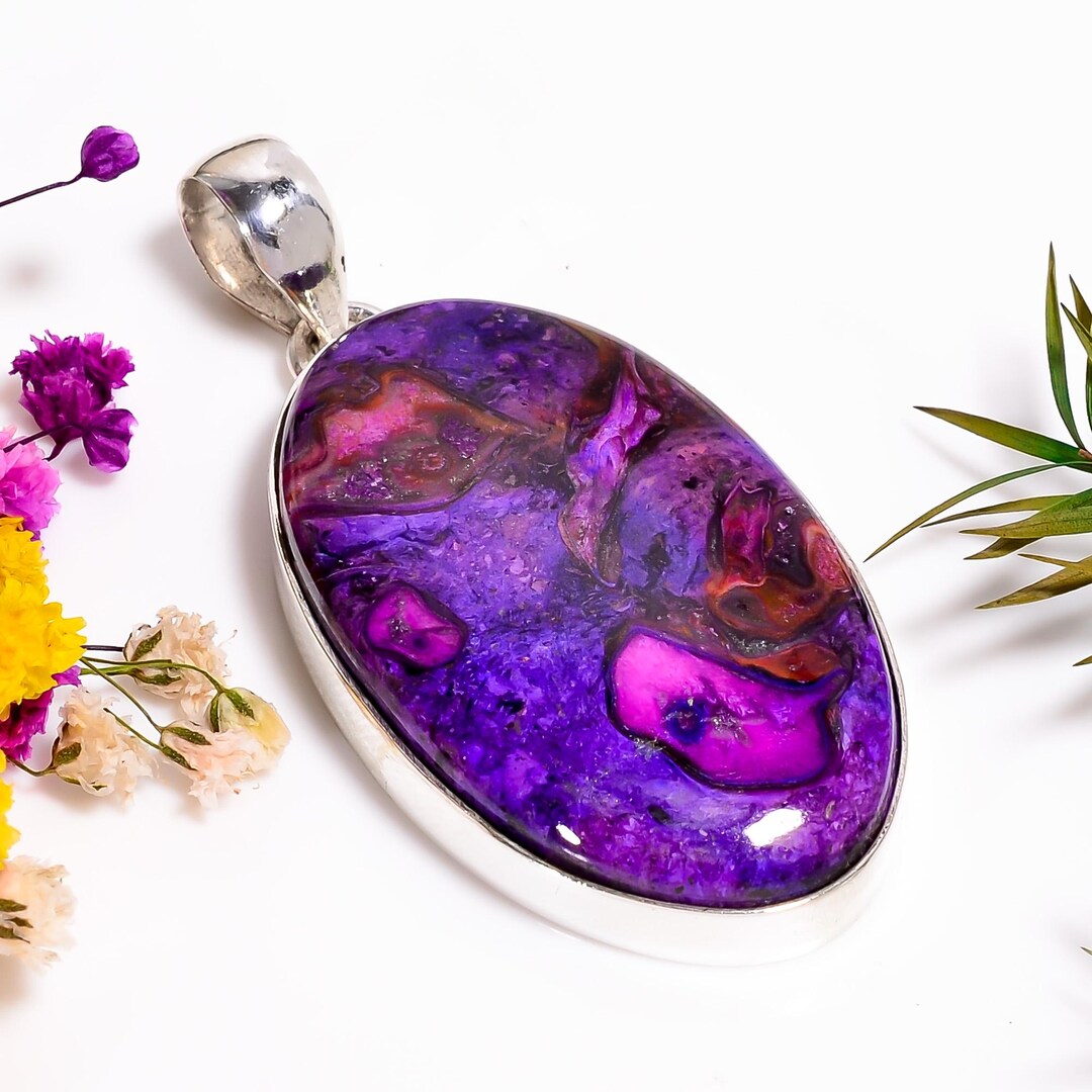 Rock Calcy Treated Gemstone, Vintage Handmade 925 Sterling Silver ...