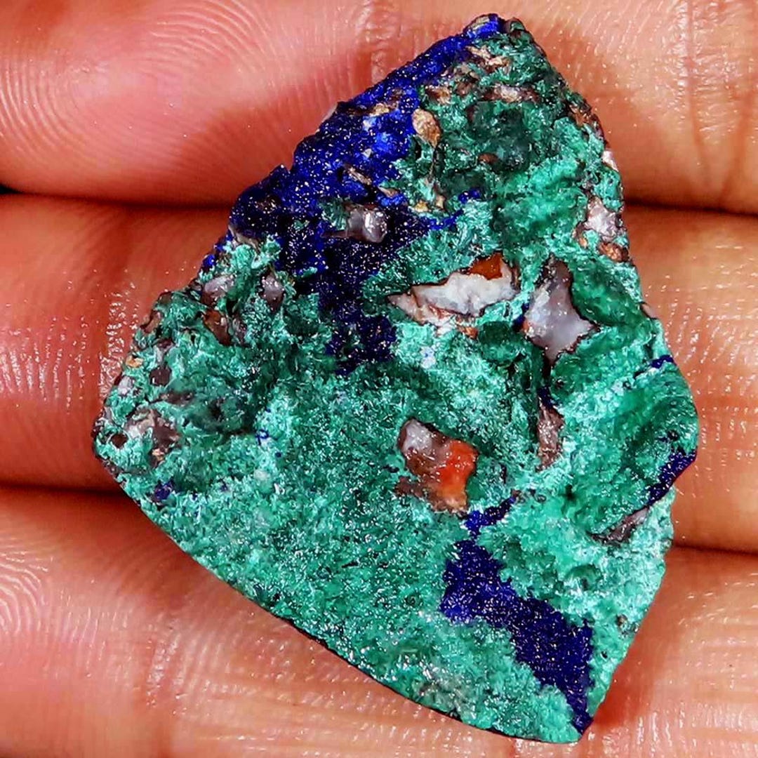 Natural Azurite Chrysocolla Druzy Gemstone | Mix Cabochon Azurite ...
