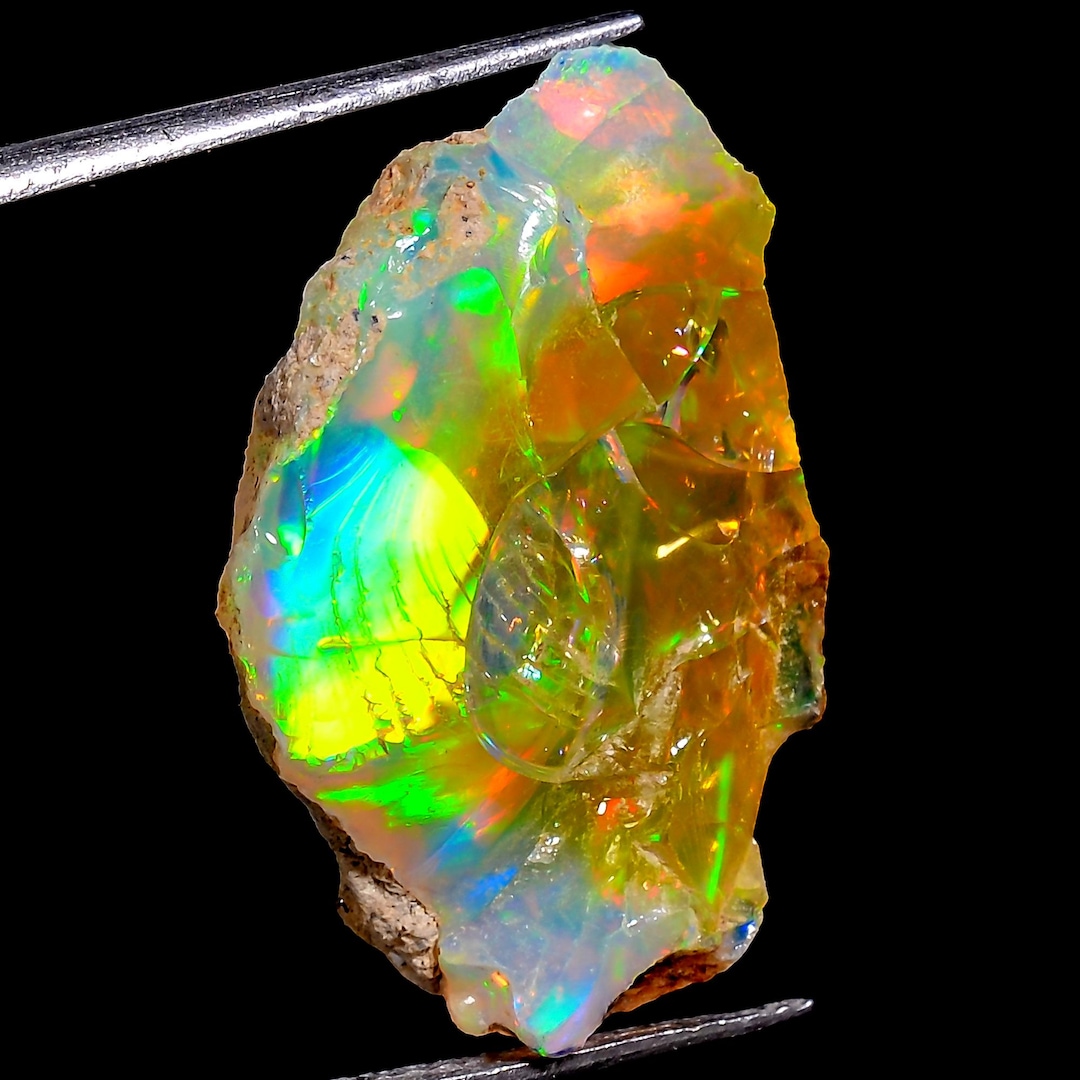 Natural Play of Color Ethiopian Opal Raw Rough Specimen | Stunning Fire ...