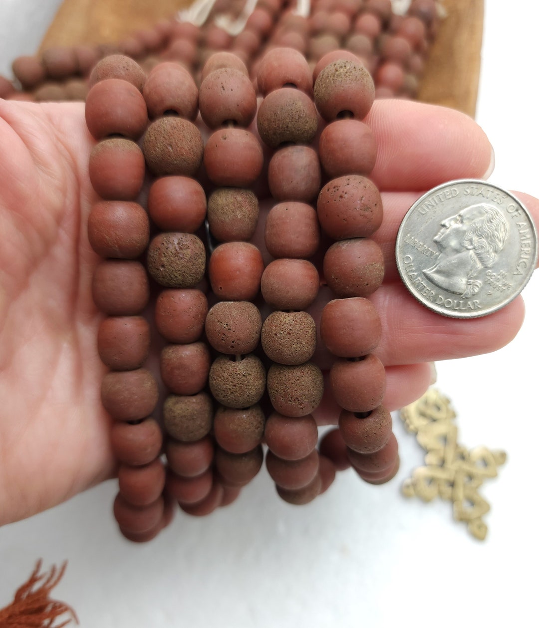 Rustic Rough Porous Glass Beads 10-11 × 9-11mm Hole 4-6mm, Choose Full ...