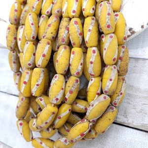 Old Accent Glass Beads Made by Thai Artisan Hands/ Indonesian Beads /java /10 Beads 18-20mm X ...