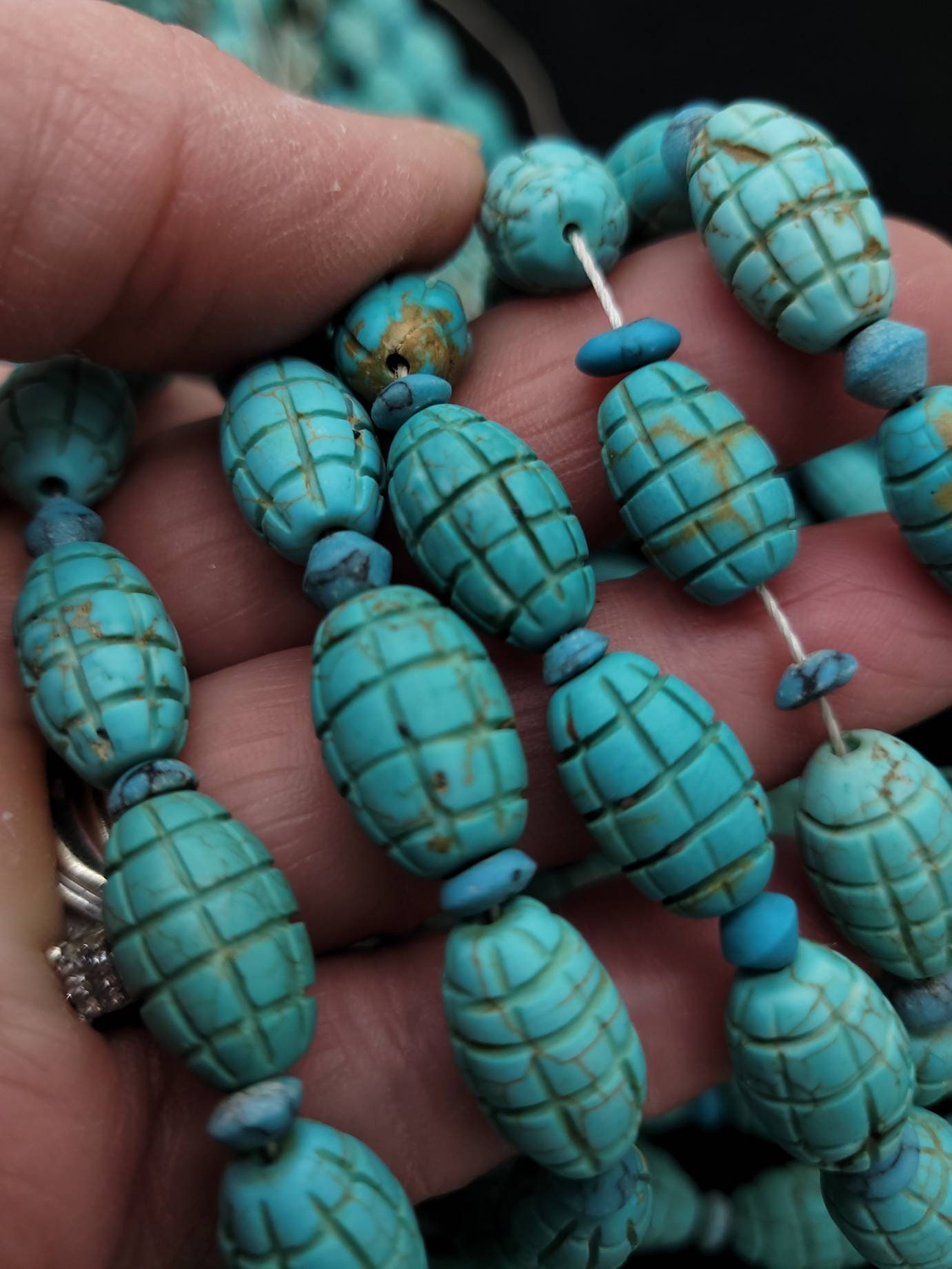 Beads 20-24 Authentic Hand Carved Turquoise by Artisan Hands | Etsy