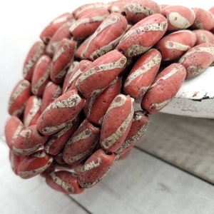 Old Accent Glass Beads Made by Thai Artisan Hands/ Indonesian Beads, Java, 10 Beads 18-20mm X ...