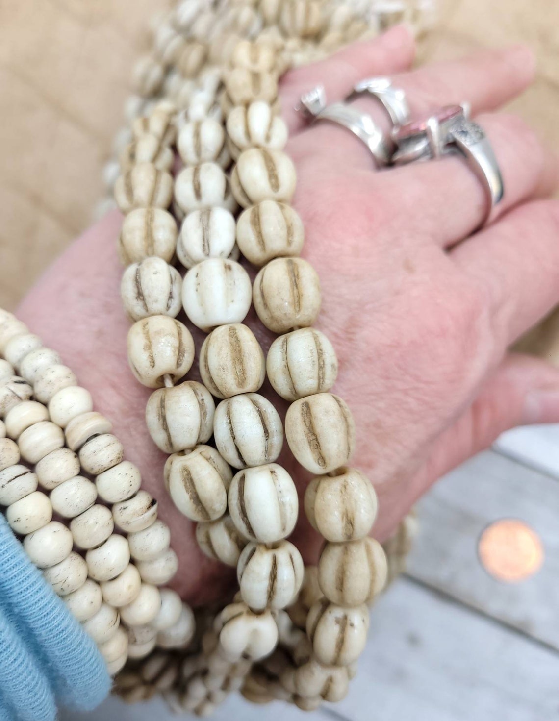 Beautiful Melon Shaped Beads With Accent Rustic 11mm 12 | Etsy