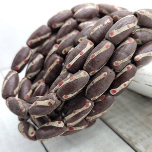 Old Accent Glass Beads Made by Thai Artisan Hands/ Indonesian Beads /java /10 Beads 18-20mm X ...