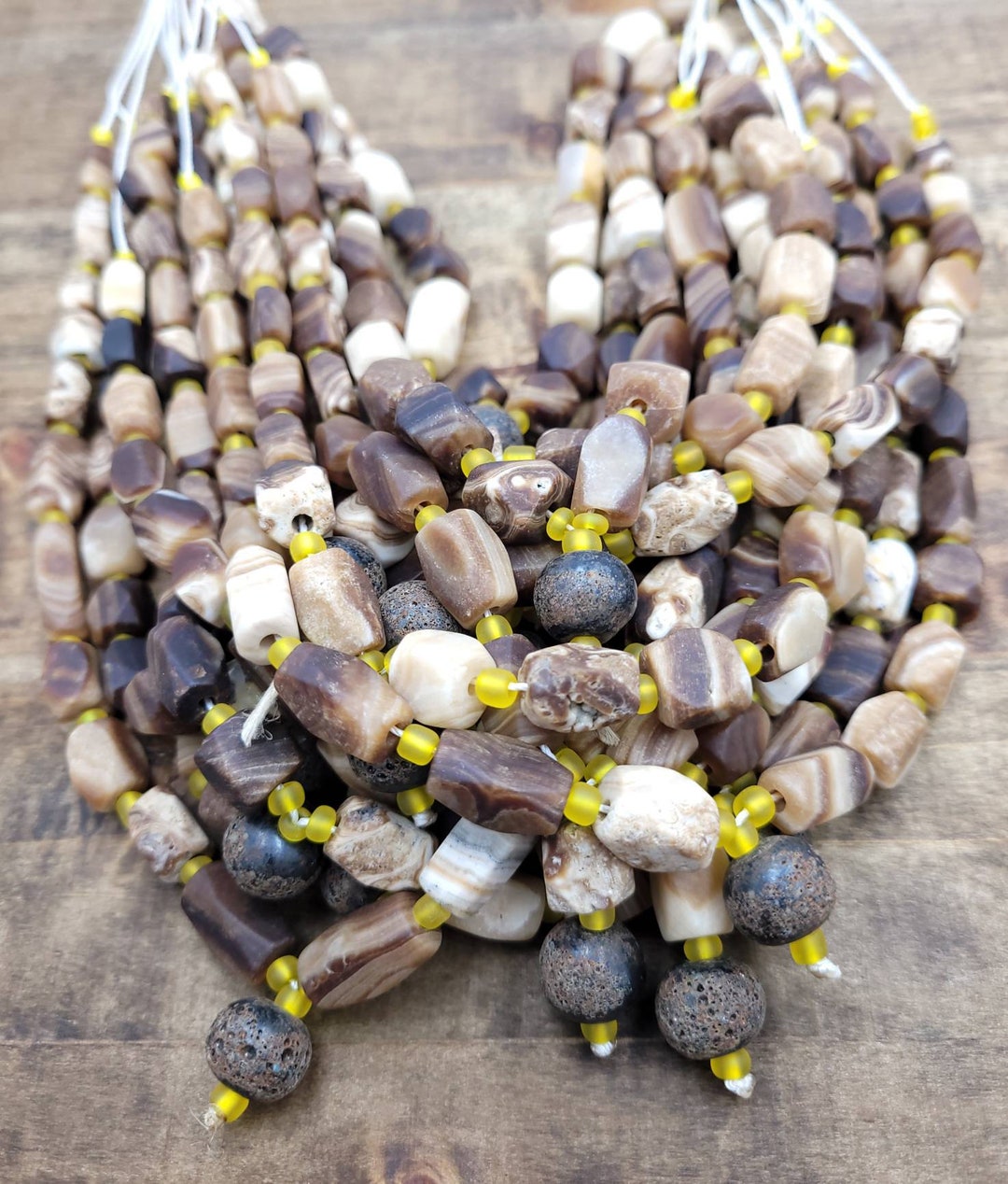 Wow Beautiful Old Chocolate Calcite Strand With 20-24 Beads 9-16mm X 6 ...
