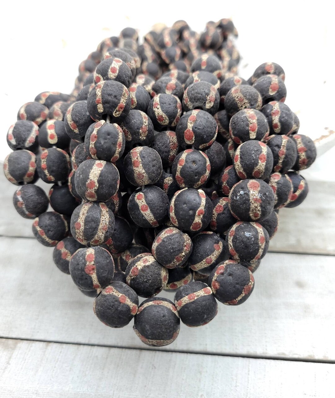 Handmade Rustic Accent Beads From Thailand 12-13mmx12-13mm Strand With ...