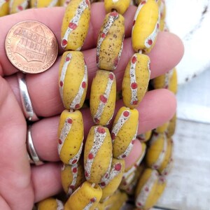 Old Accent Glass Beads Made by Thai Artisan Hands/ Indonesian Beads /java /10 Beads 18-20mm X ...
