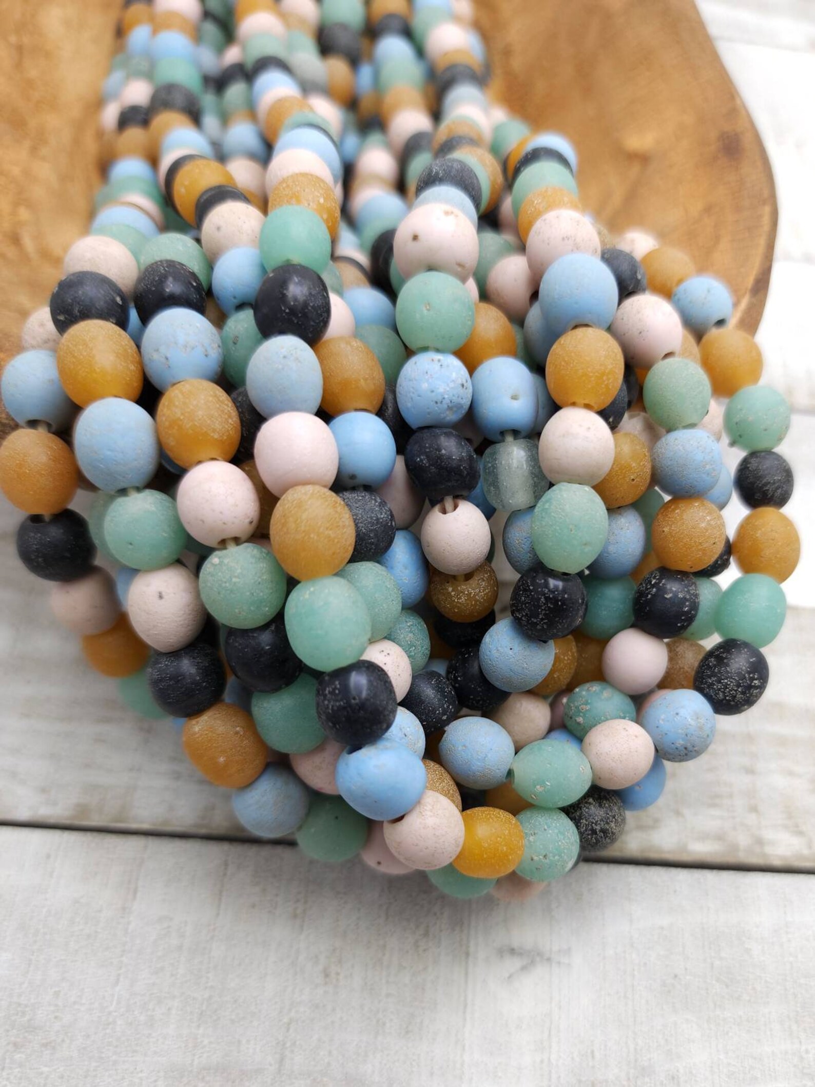 Opaque Glass Java Beads With Rustic Accent 9-10mm Choose Full Strand 23 ...