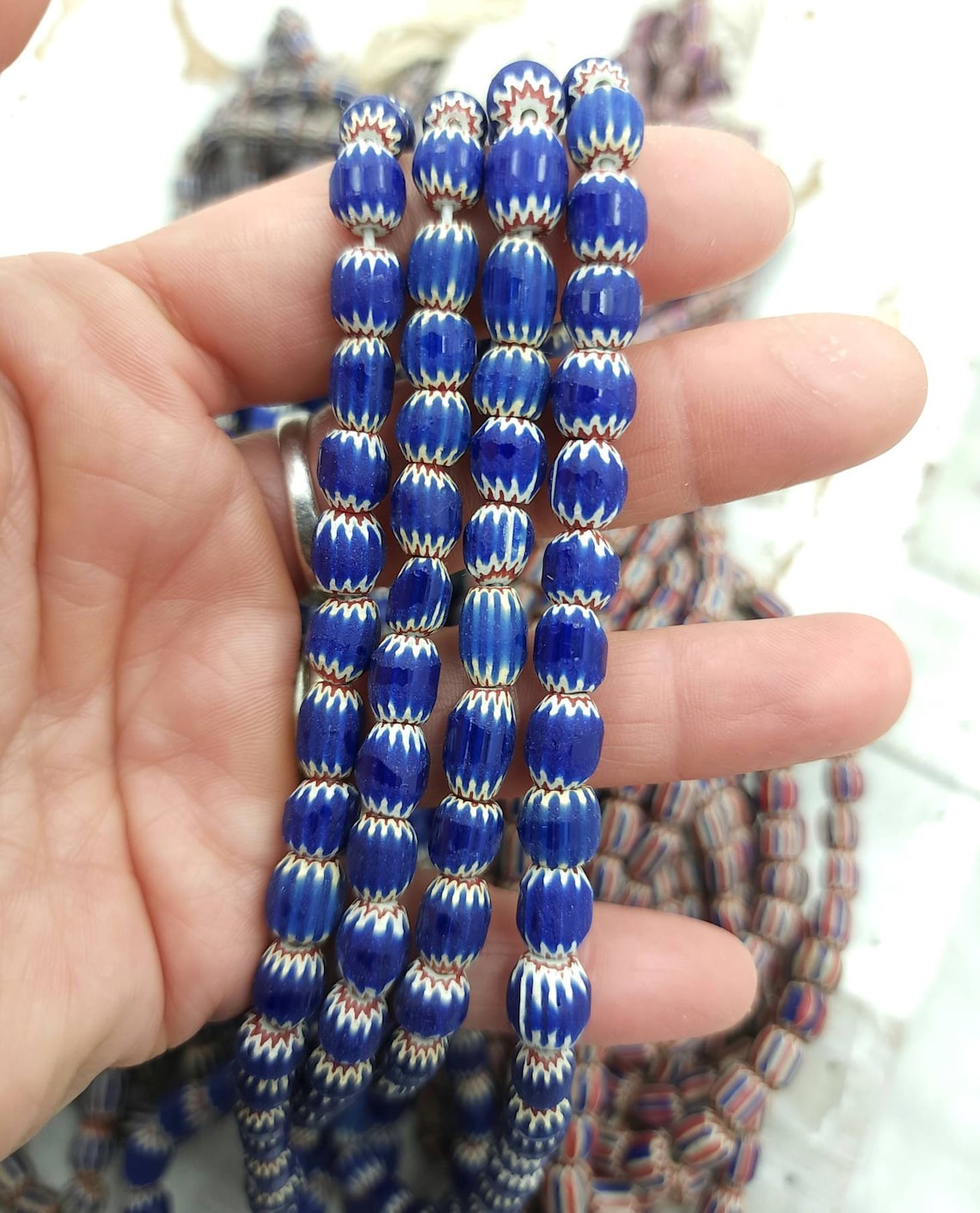 Multilayer Chevron Beads From Java Indonesia / 7–9mm X 7–8mm / Full ...