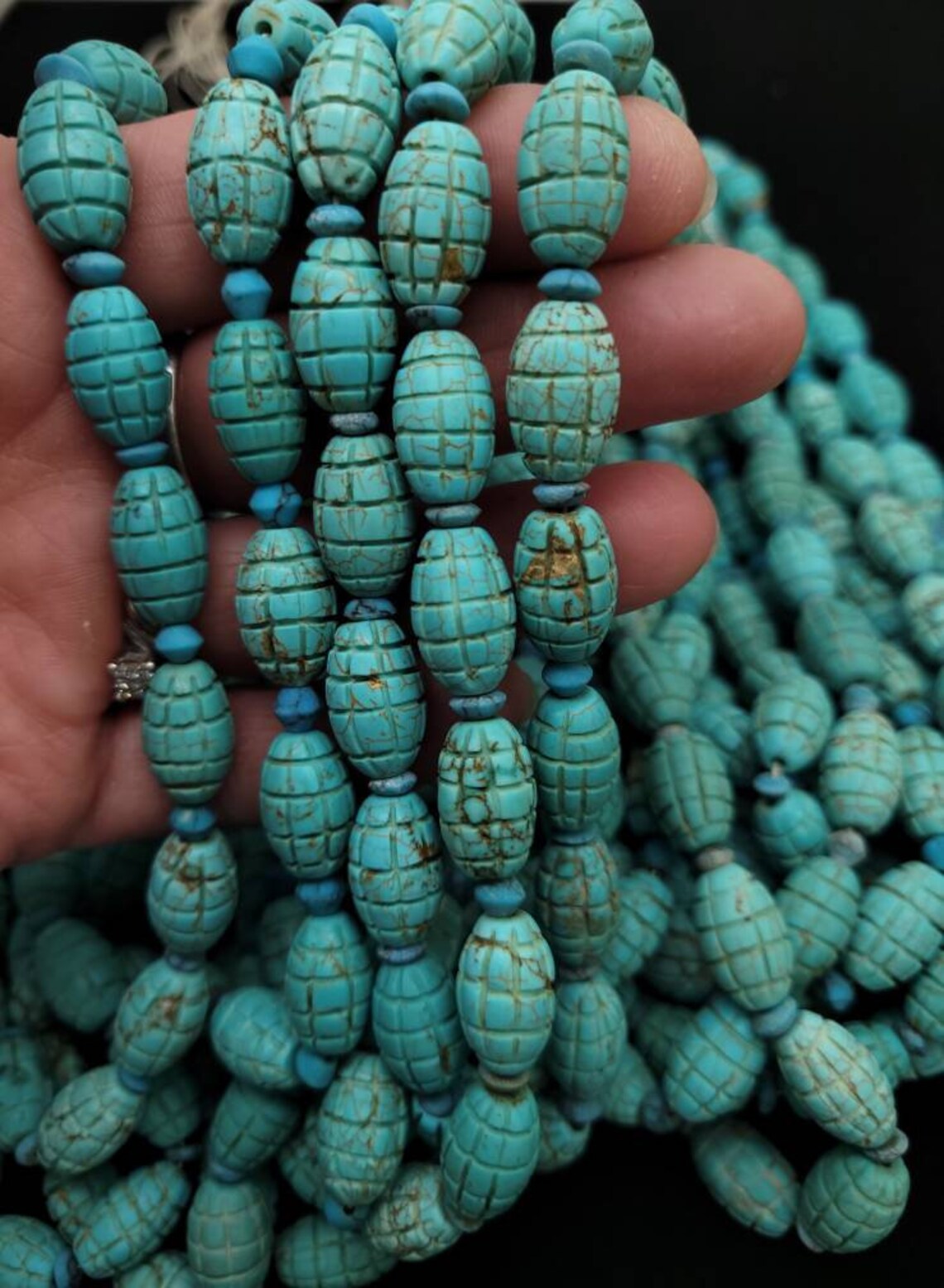 Beads 20-24 Authentic Hand Carved Turquoise by Artisan Hands | Etsy