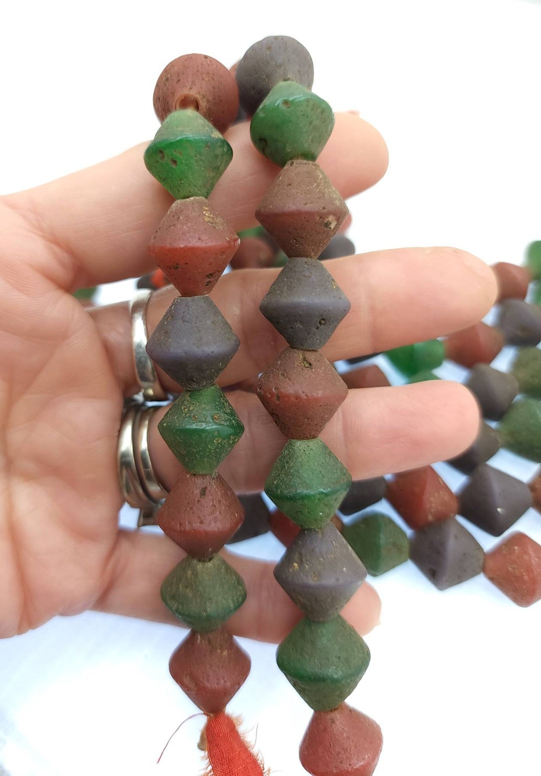 Old Rustic Glass Beads From Java Indonesia Strand 12 Beads13-15mm X ...