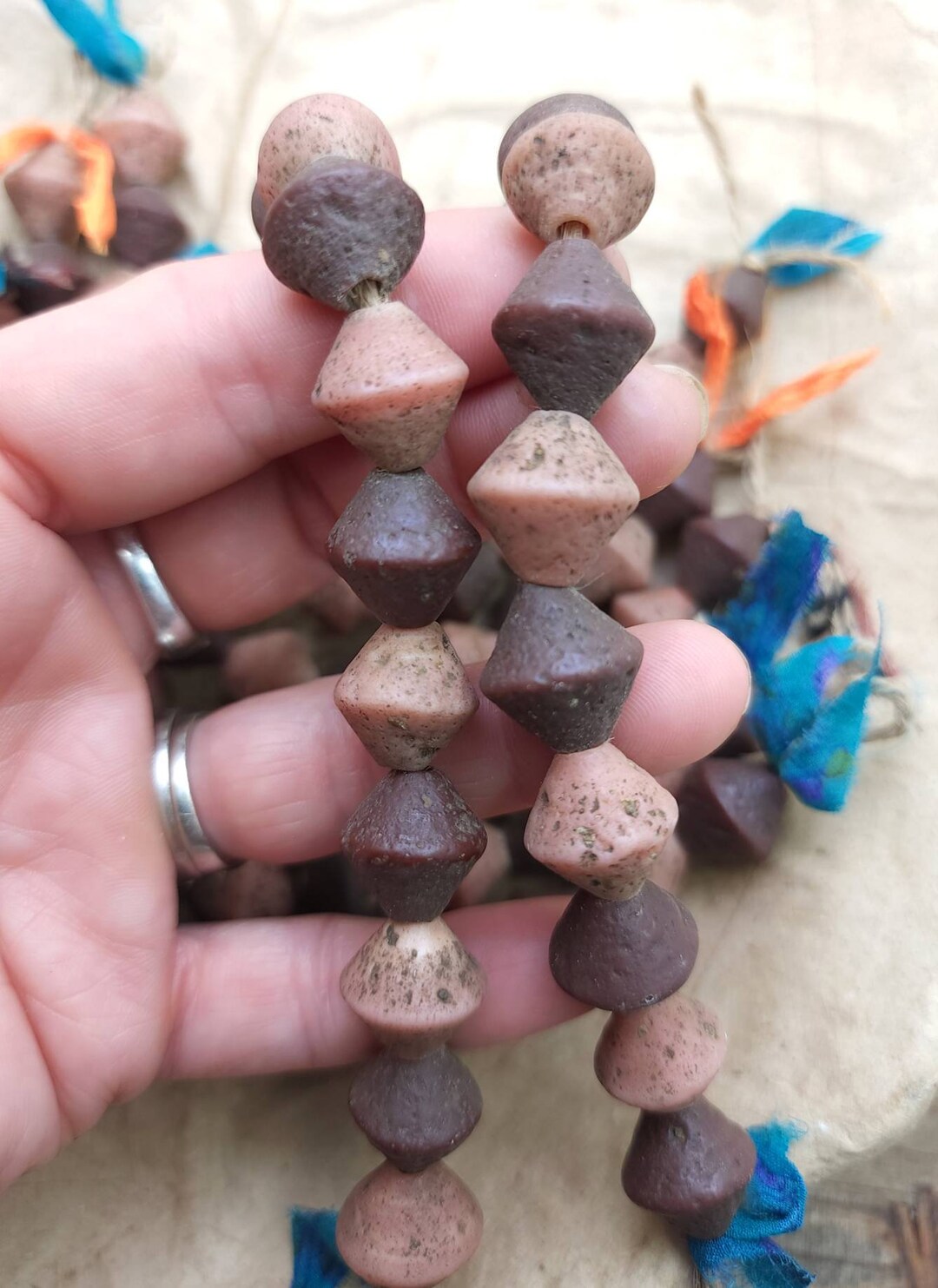 Old Rustic Glass Beads From Java Indonesia Strand 12 Beads14-15mm X ...