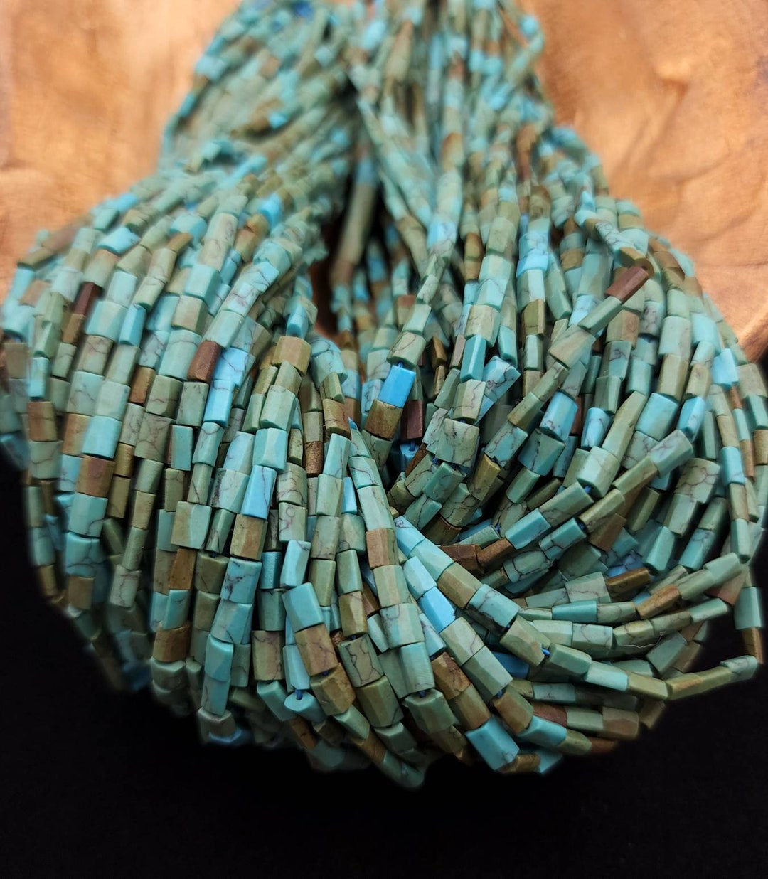 Afghan Turquoise Stone Beads Full Strand 15"+ Inches 76-80 Beads / Blue ...