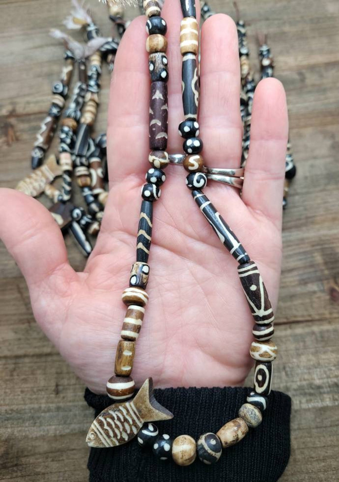 Beautiful Wide Variety Bone Beads Strand 15 Inches Long - Etsy