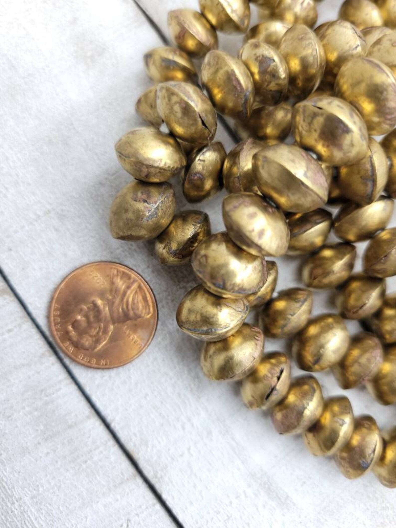 Beautiful Bicone African Trade Vintage Brass Beads Strand With - Etsy