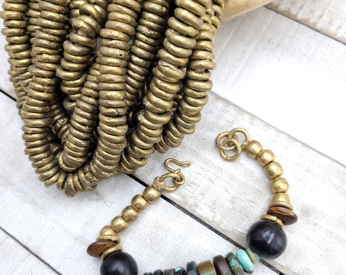 Beautiful Rustic African Brass Beads 9-11mm Choose Strand With 20 or 12 ...