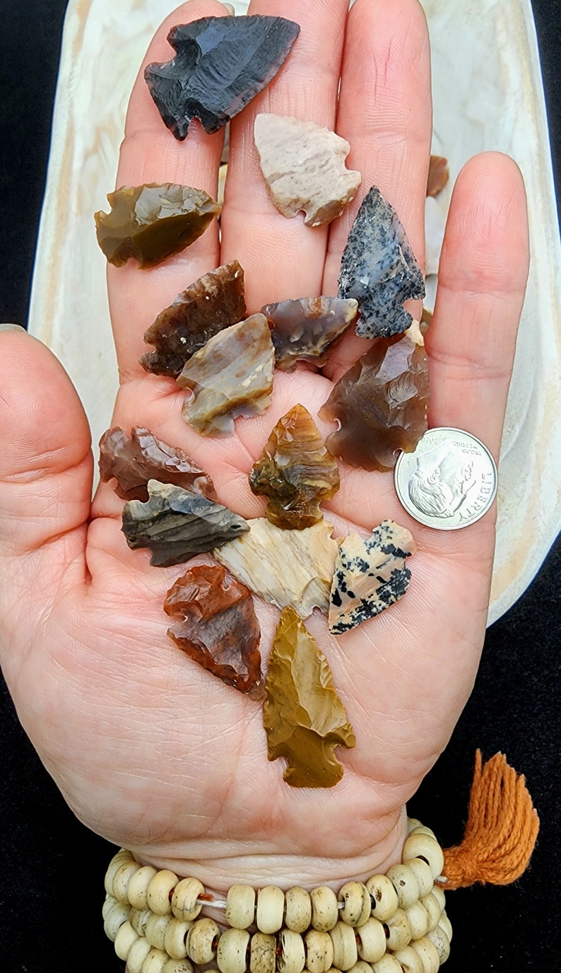 Small Hand Carved Agate Arrows 18-25mm+ Lot of 5 Arrows / Jewelry ...