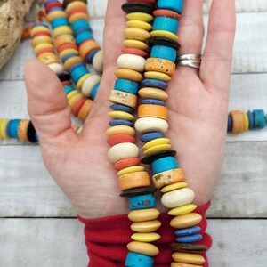 Natural Bone Beads Beautiful Colors Strand 8" Inches 12-18mm / Boho ...