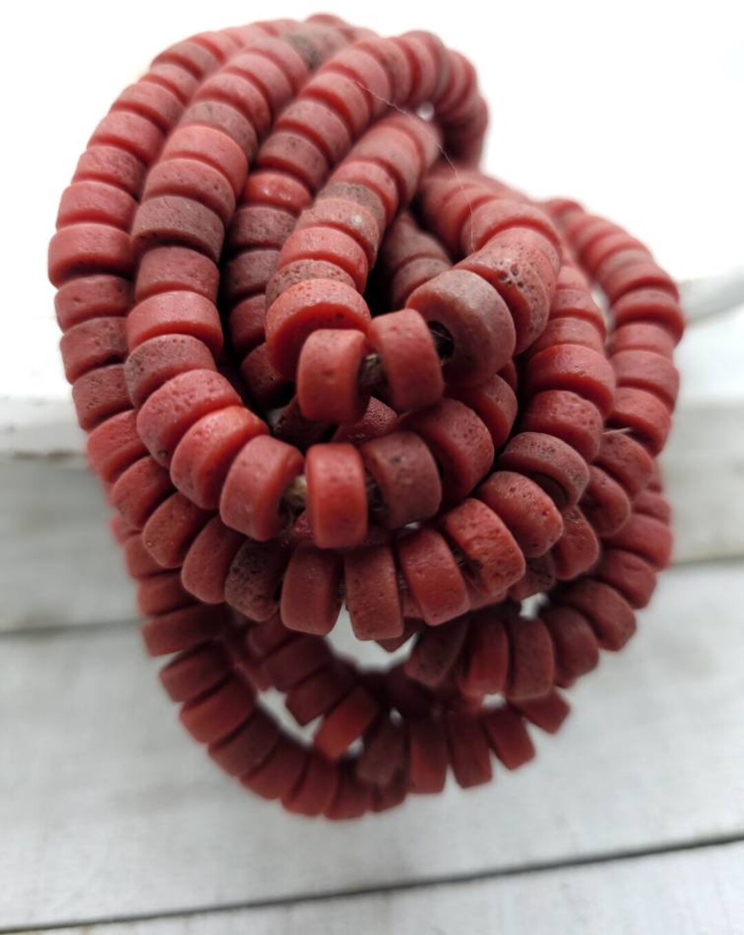 Heishi Glass Beads With Rustic Accent Handmade From Java Indonesian ...