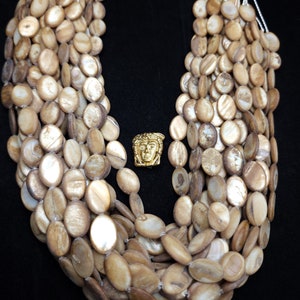 Very Old Shell Beads From Afghanistan, Full Strand 17" 24-25 Oval Beads ...