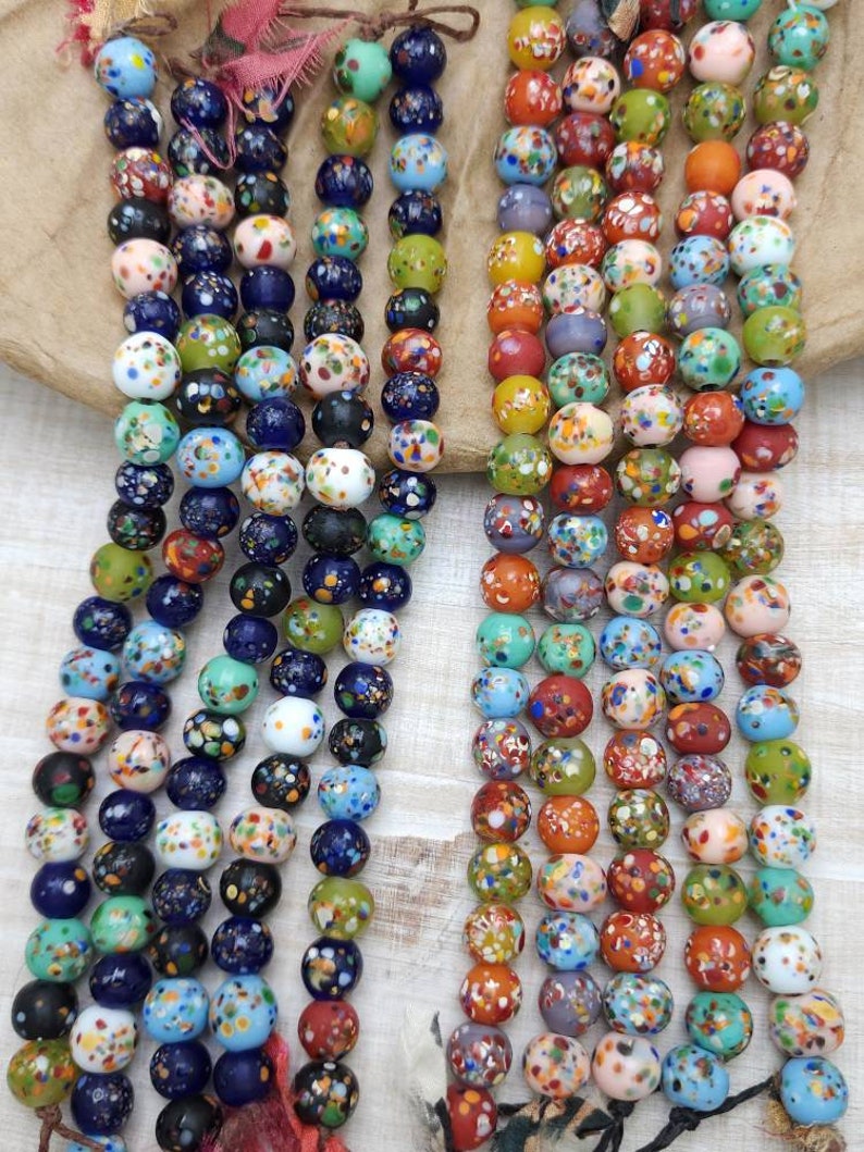 Beautiful Colorful Glass Beads / Indonesian Beads / Fun Beads - Etsy