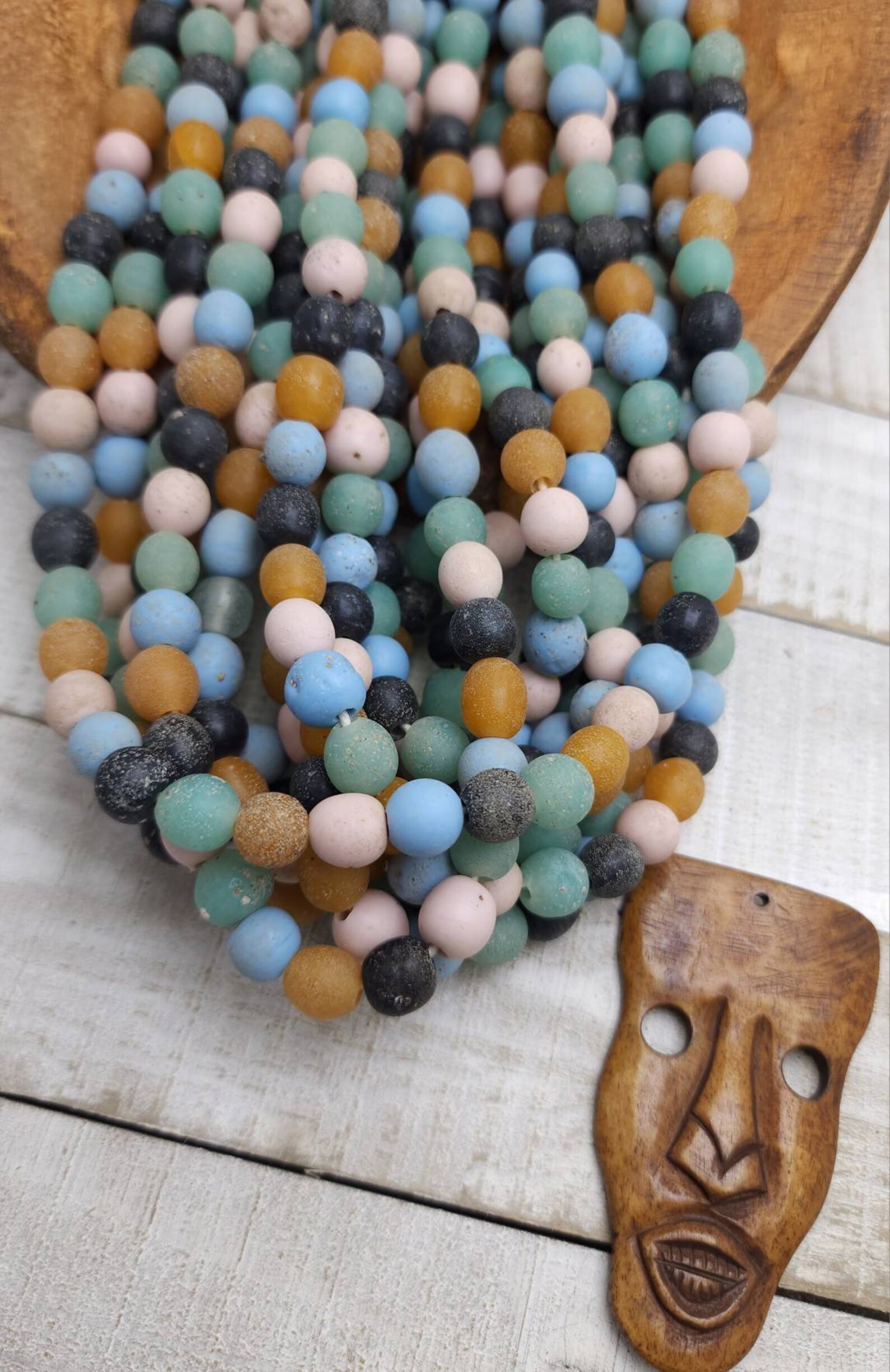 Opaque Glass Java Beads With Rustic Accent 9-10mm Choose Full Strand 23 ...