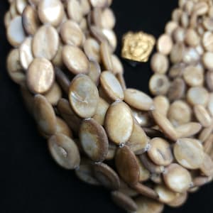 Very Old Shell Beads From Afghanistan, Full Strand 17" 24-25 Oval Beads ...