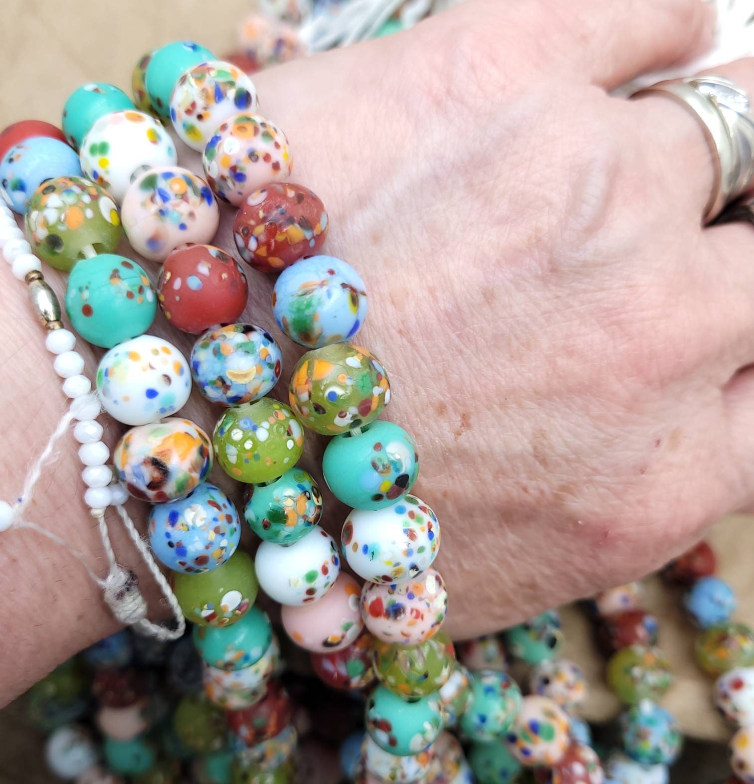 Beautiful Colorful Glass Beads / Indonesian Beads / Fun Beads | Etsy