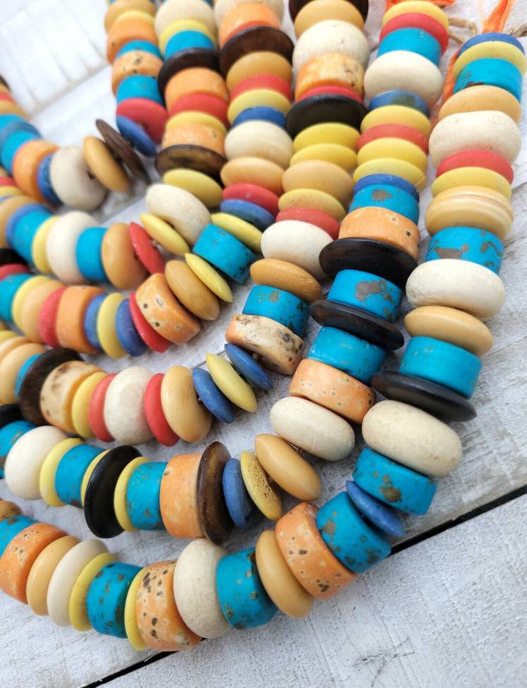 Natural Bone Beads Beautiful Colors Strand 8" Inches 12-18mm / Boho ...