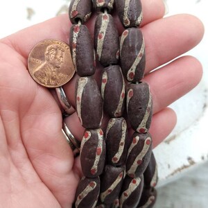 Old Accent Glass Beads Made by Thai Artisan Hands/ Indonesian Beads /java /10 Beads 18-20mm X ...