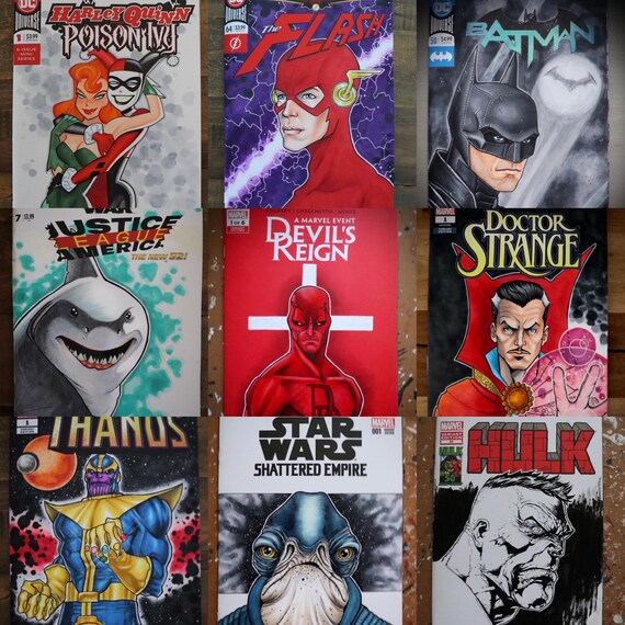 Original Custom Blank Sketch Cover Artwork DC Comics Marvel - Etsy