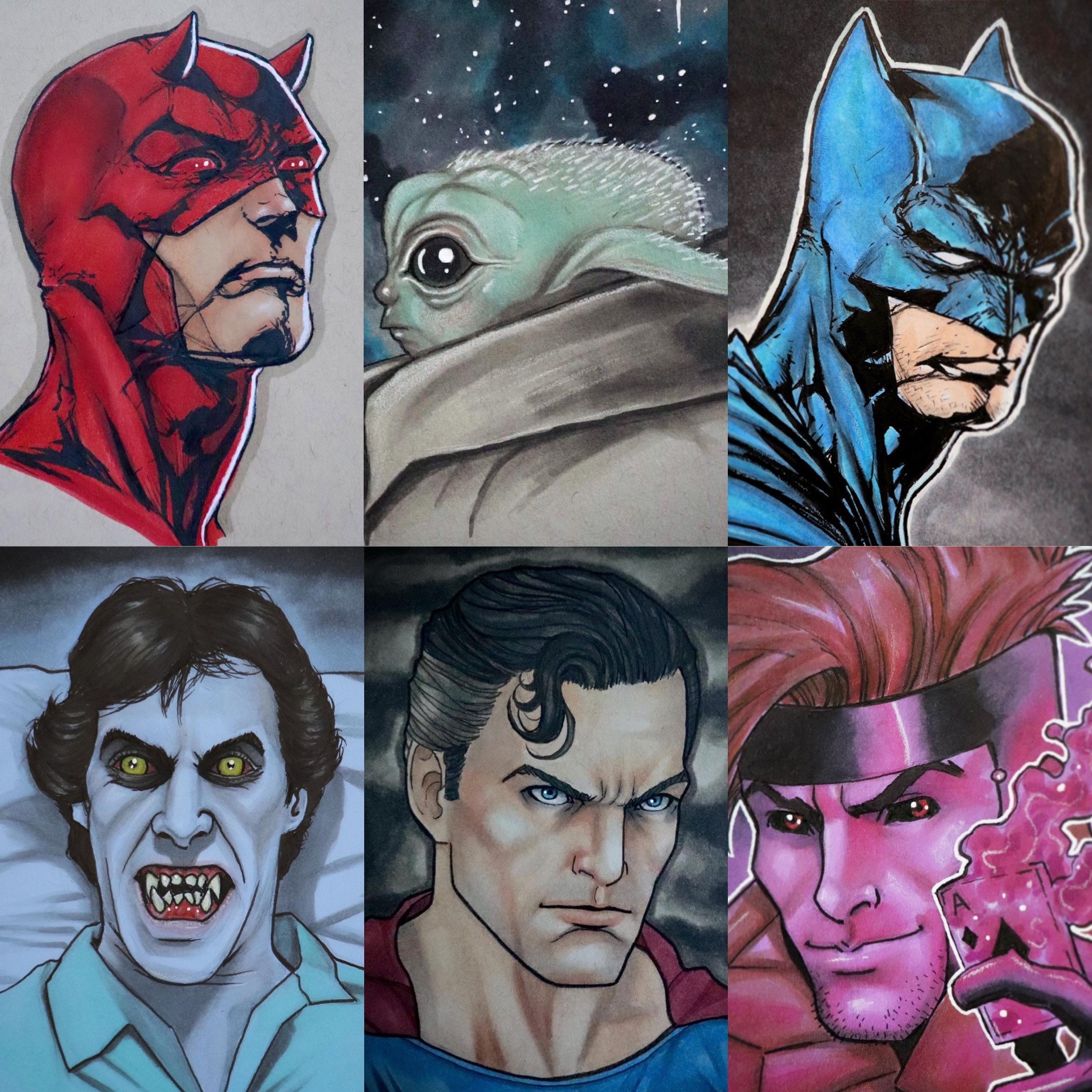 Original Custom Comic Horror Pop Culture Sketch Card Art - Etsy