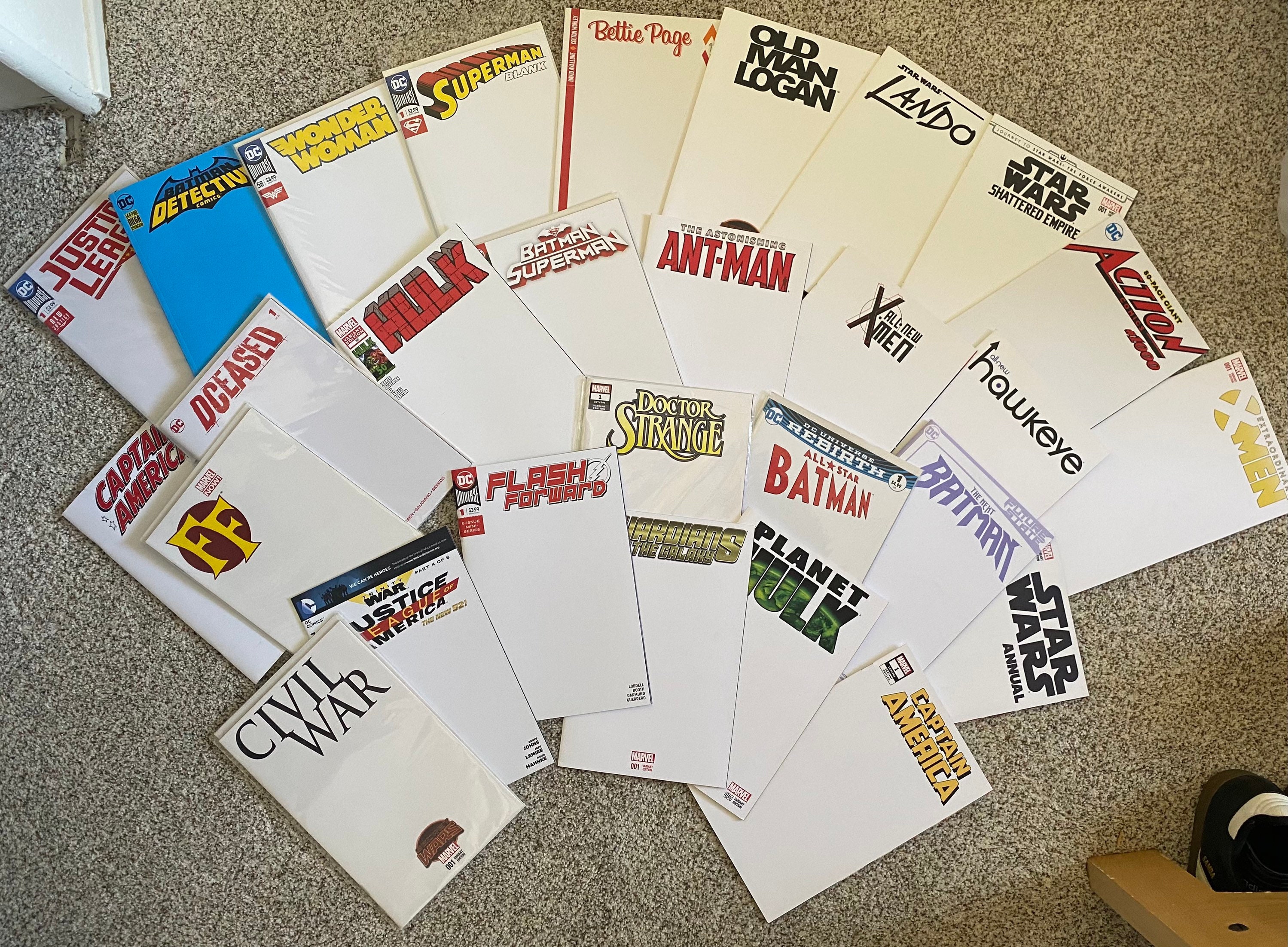 Original Custom Blank Sketch Cover Artwork DC Comics Marvel Comics ...