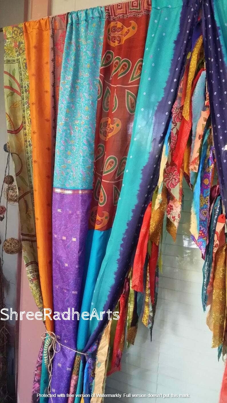 2 Pc of Indian Vintage Old Silk Sari Multi Color Handmade | Etsy India