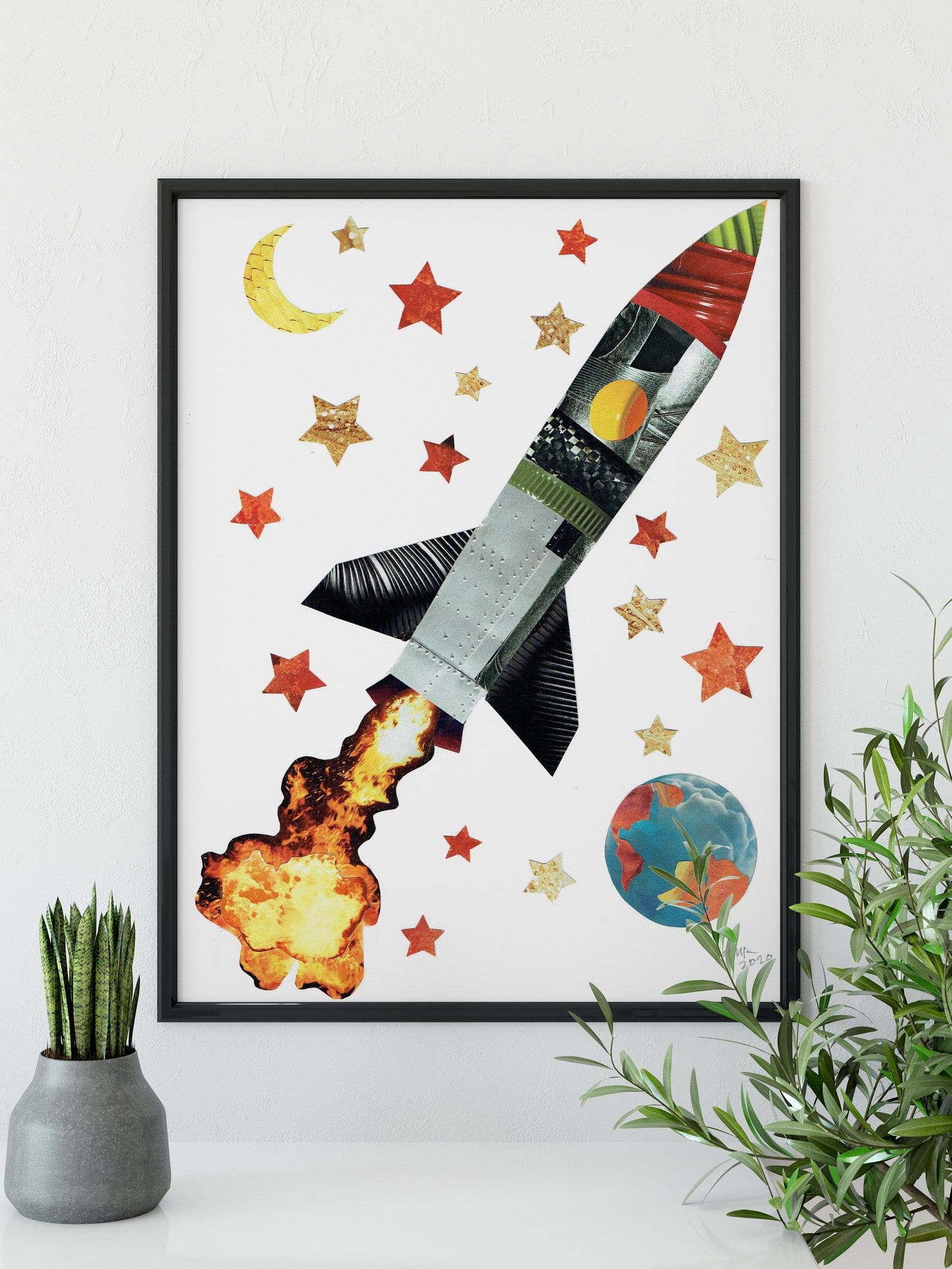 Rocket Ship, Outer Space Poster, Boys Room, Girls Room, Nursery Art ...